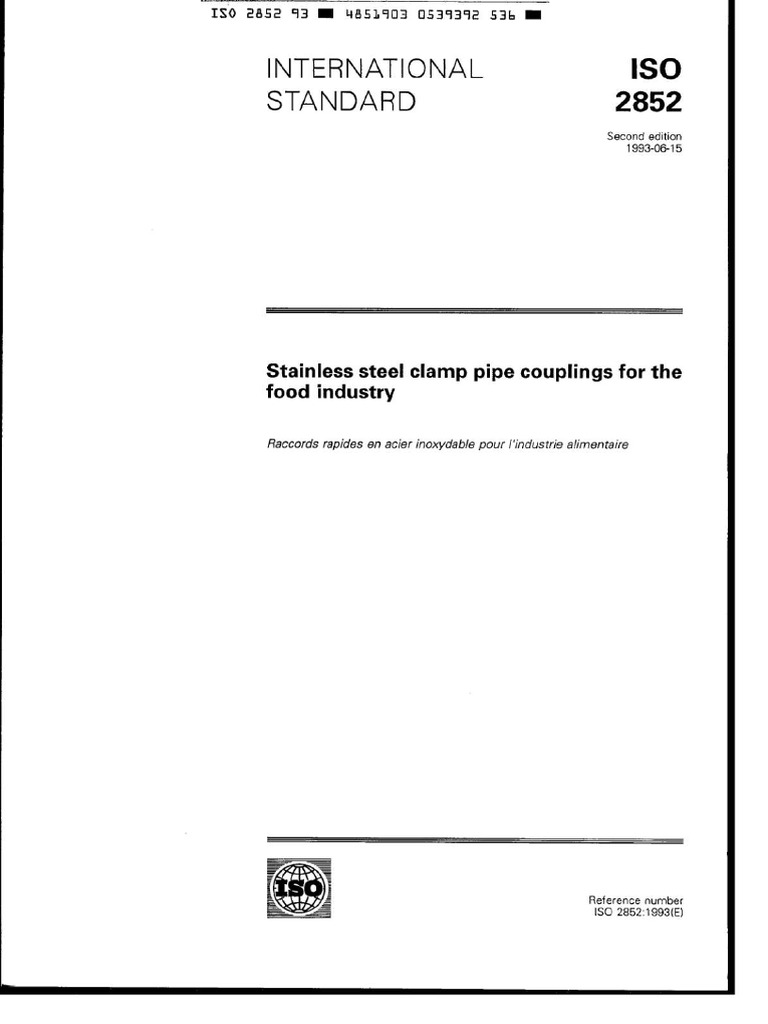 Iso 2852 1993 Tri Clamp PDF | PDF