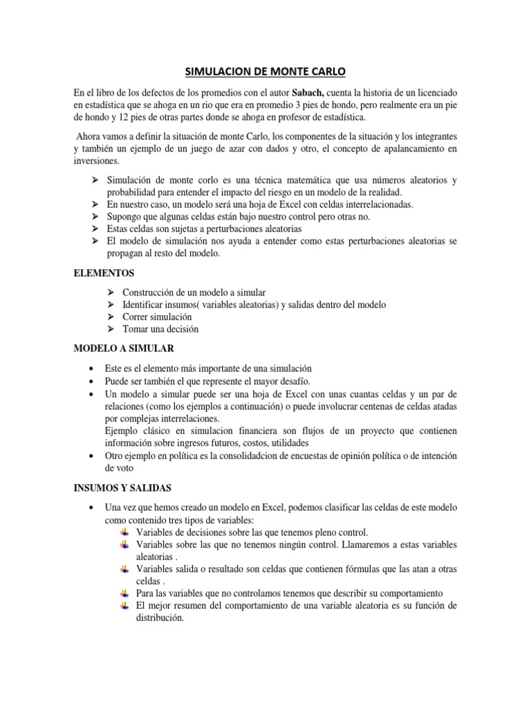 Simulacion de Monte Carlo | PDF | Simulación | Estadísticas