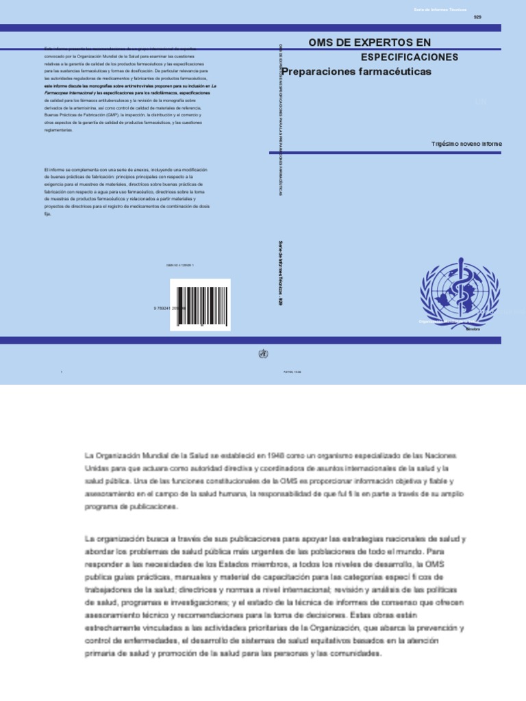 Informe 32 de La OMS | Farmacia | Farmacéutico