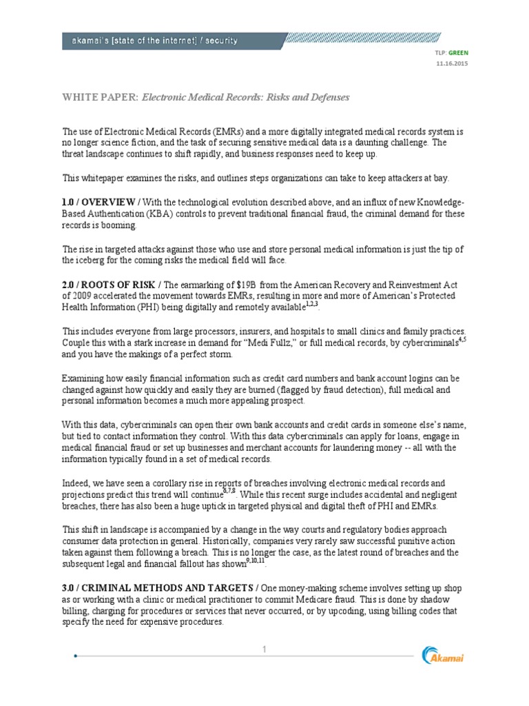 Securing Sensitive Medical Data: A Look at Risks to Electronic Medical ...