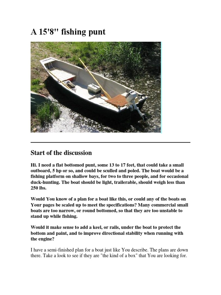 A 15'8" Fishing Punt: Start of The Discussion | Download Free PDF ...