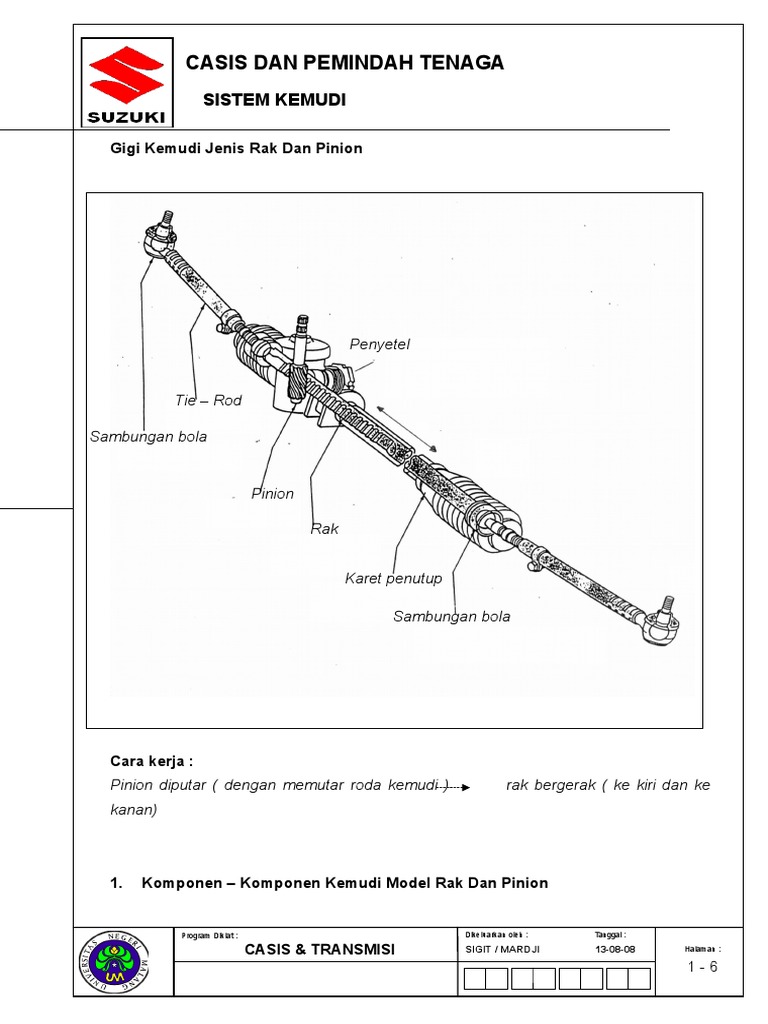Gigi Kemudi Jenis Rak Dan Pinion | PDF | Bisnis | Griya & Taman