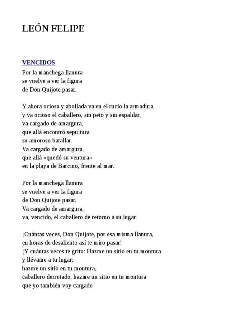 León Felipe Varios Poemas 1 | PDF