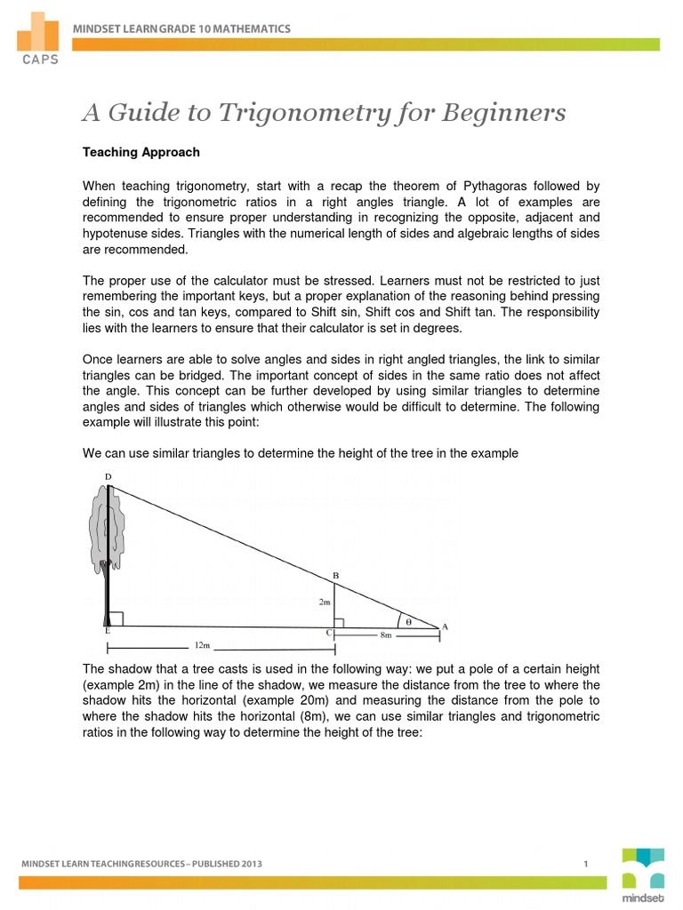 Maths 10-1 A Guide To Trigonometry For Beginners | PDF | Trigonometry ...