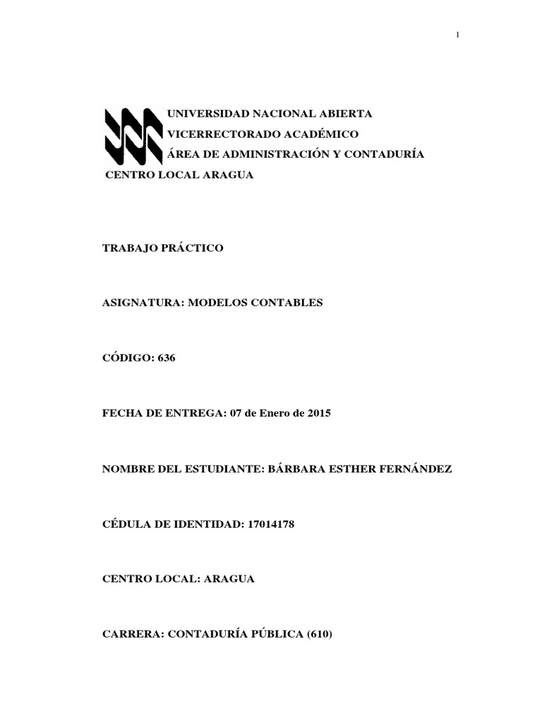 Modelos Contables 636 | PDF | Contabilidad | Toma de decisiones