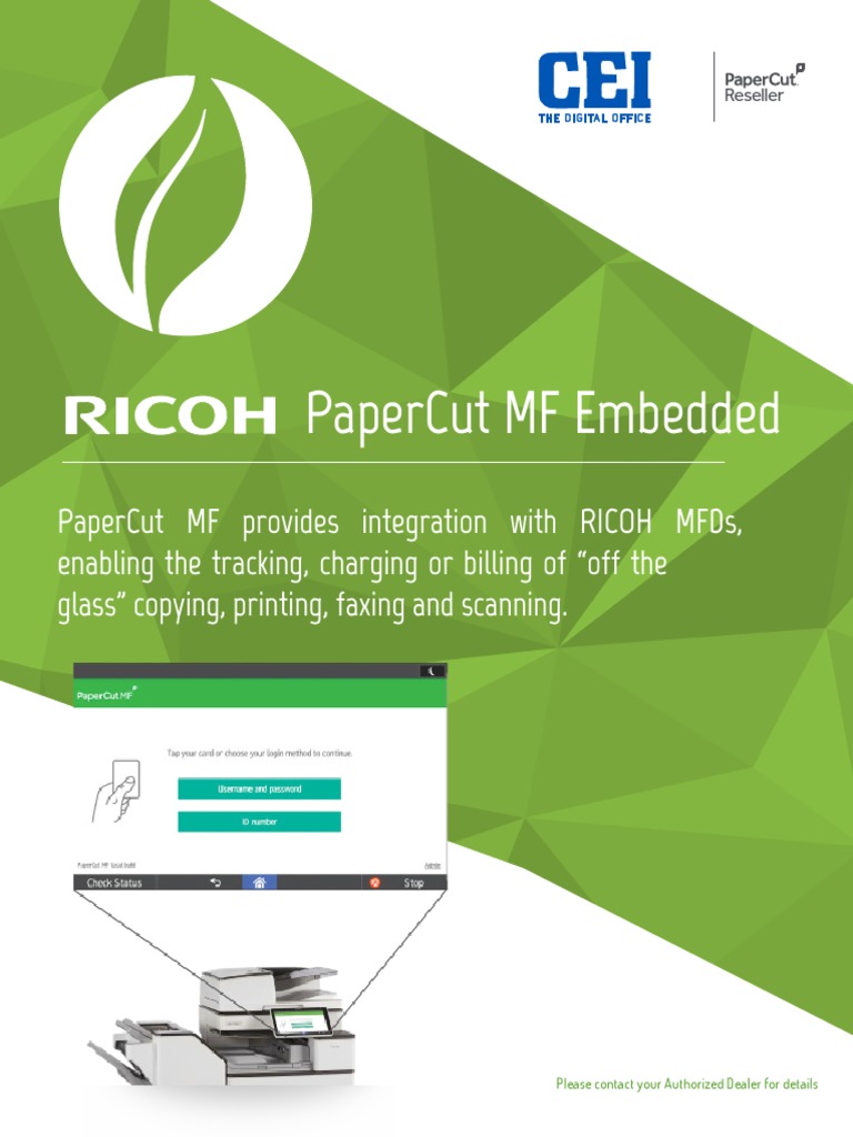 PapercutMF MFD Ricoh | PDF | User (Computing) | Login