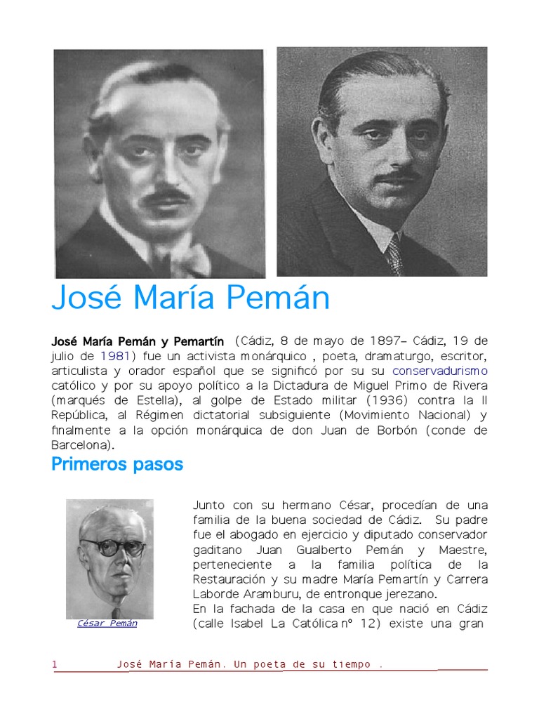 Jose Maria Peman Un Poeta de Su Tiempo PDF | PDF | Francisco franco ...