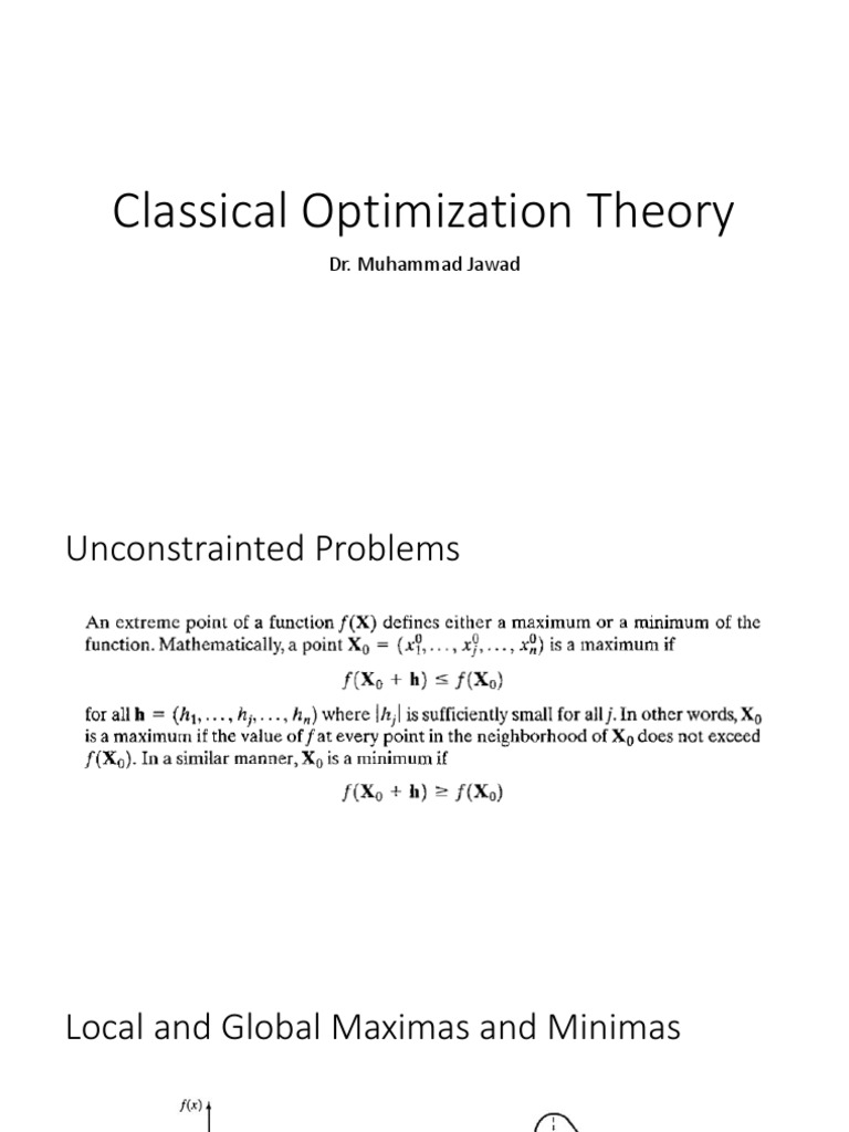 Classical Optimization Techniques | PDF