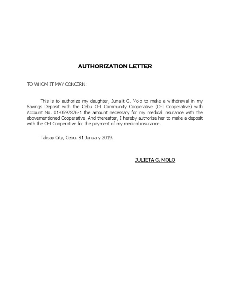 Sample Authorization Letter To Get Medical Results | PDF