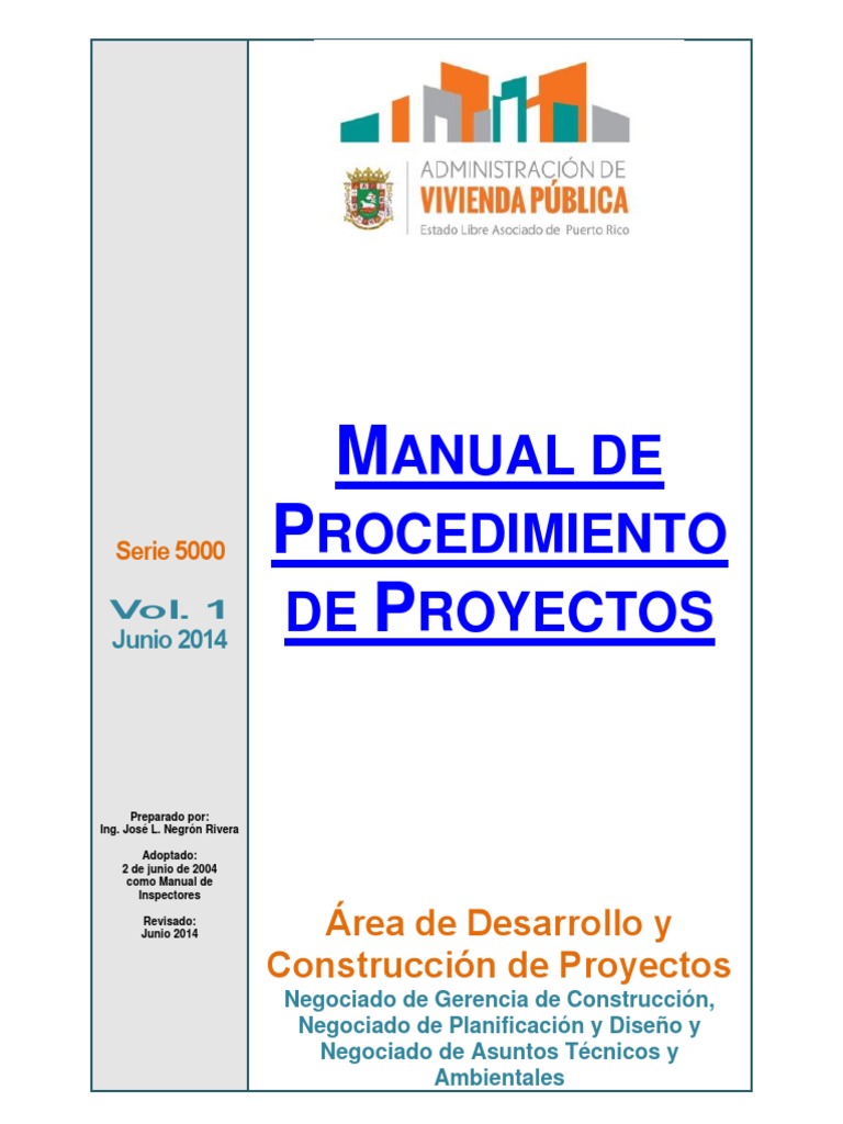 5000 Manual de Procedimientos de Proyectos Completo | Vivienda pública ...