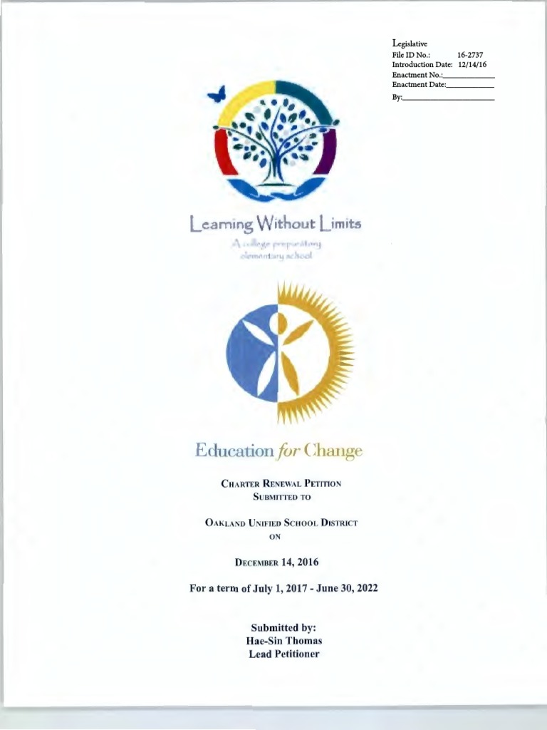 16-2737 Education For Change - Learning Without Limits Charter School ...