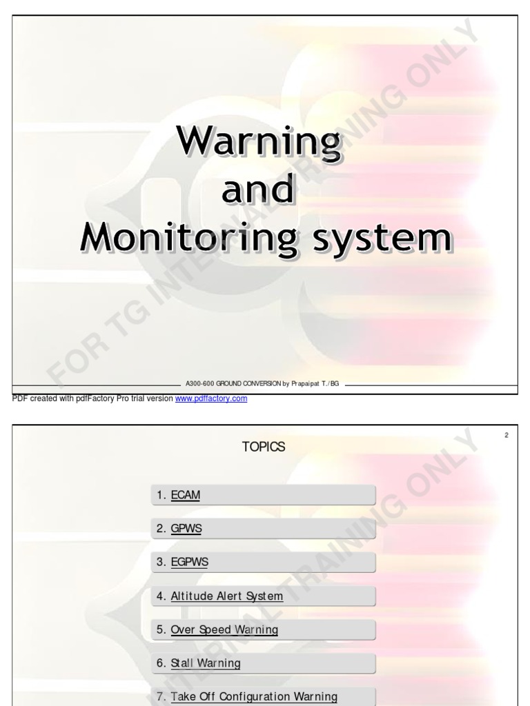 Warning and Monitoring System A300-600 | PDF | Systems Engineering ...