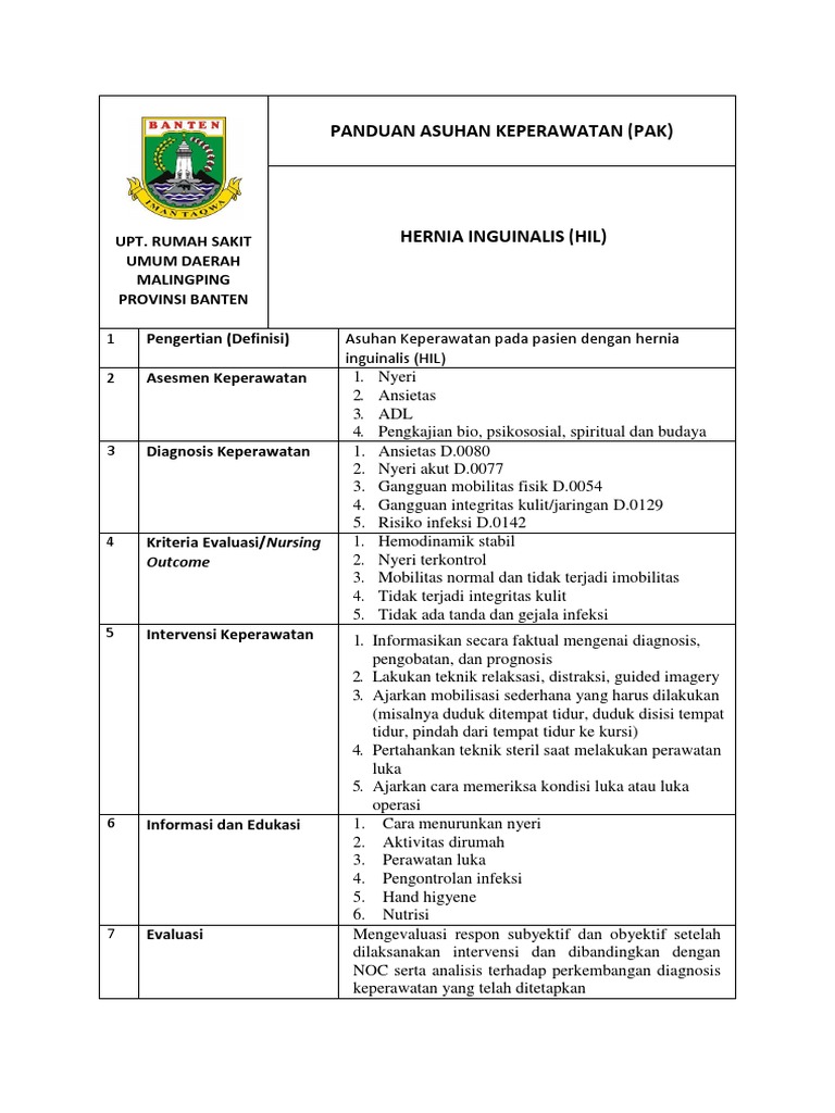 Panduan Asuhan Keperawatan HERNIA | PDF