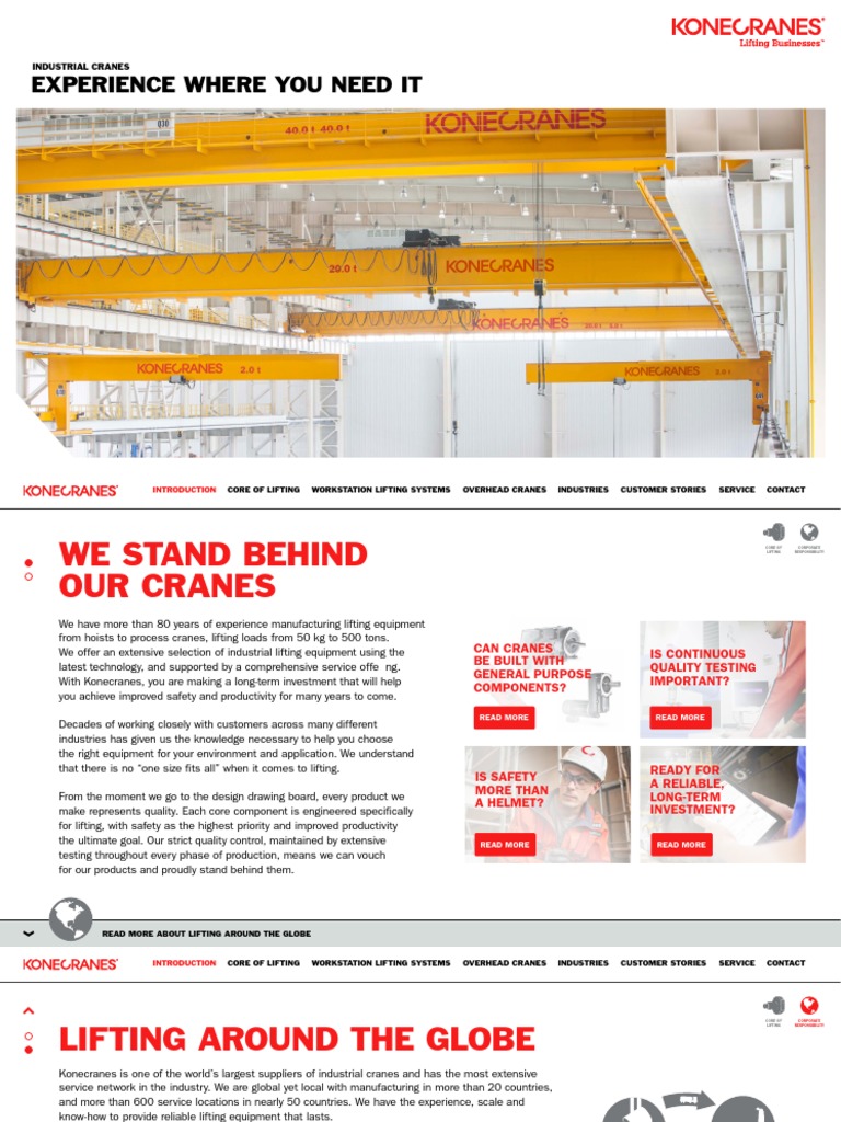 Konecranes Industrial Cranes 2018 PDF | PDF | Crane (Machine) | Elevator