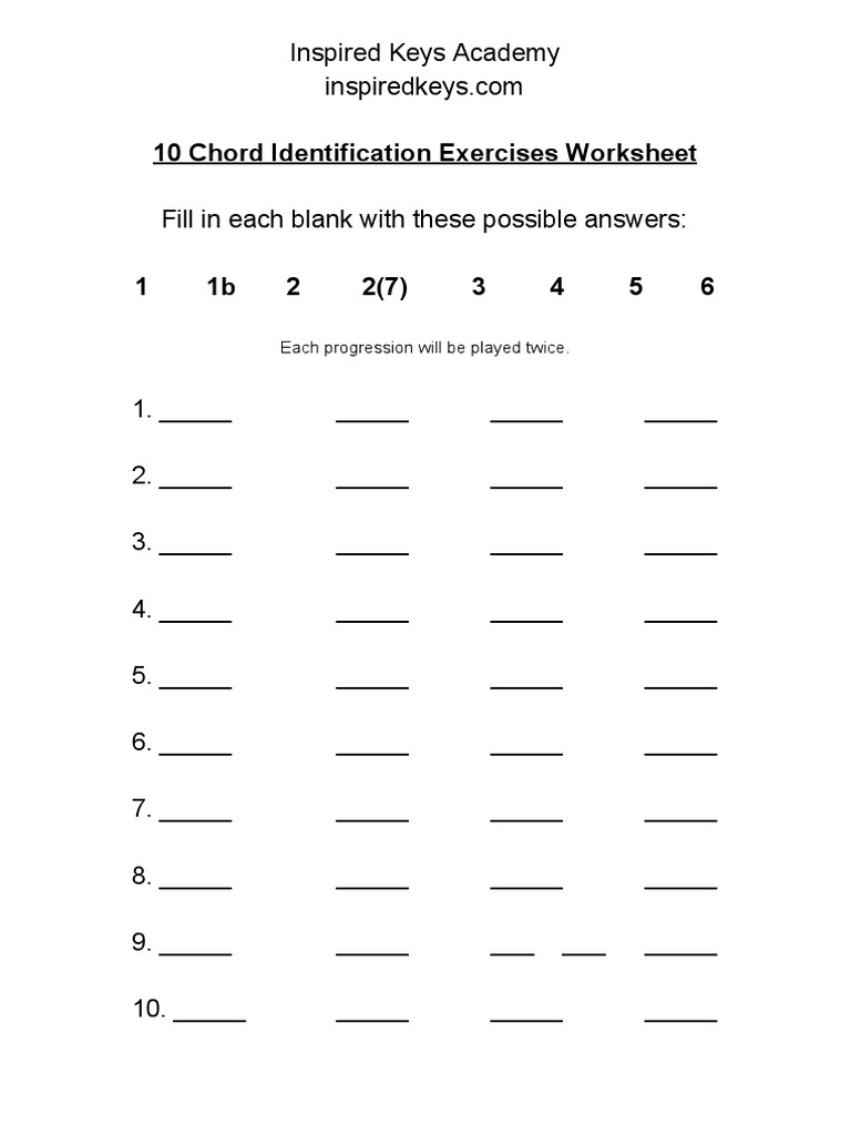 10 Chord Identification Exercises | PDF | Career & Growth