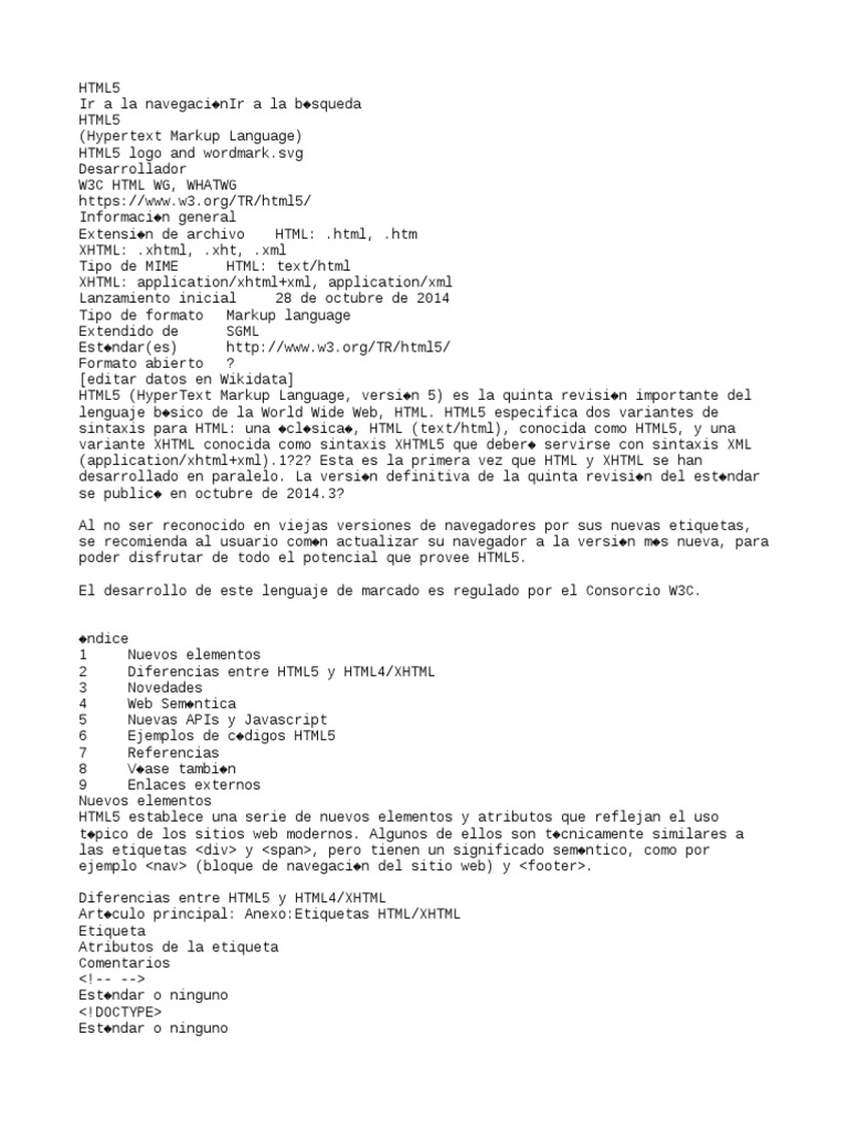 Introducción a HTML5: Características y Novedades | PDF | HTML5 | HTML