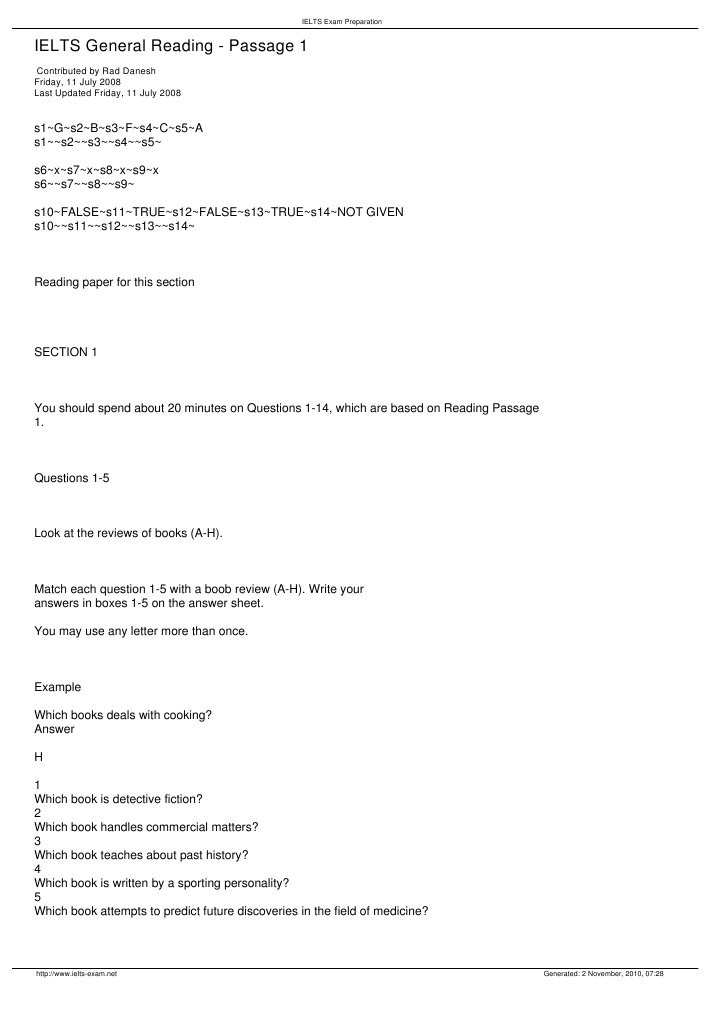 Ielts Reading Test | PDF | International English Language Testing ...