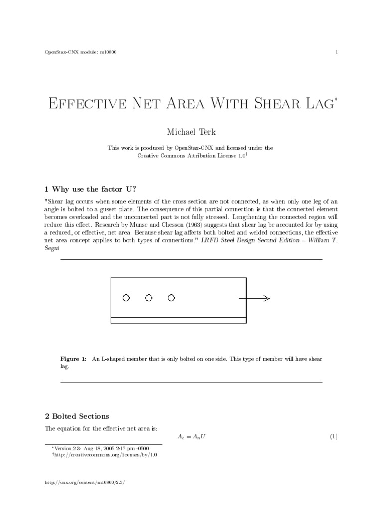 Effective Net Area With Shear Lag 4 | PDF | Materials Science | Materials