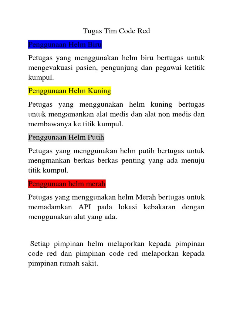 Tugas Tim Code Red | PDF