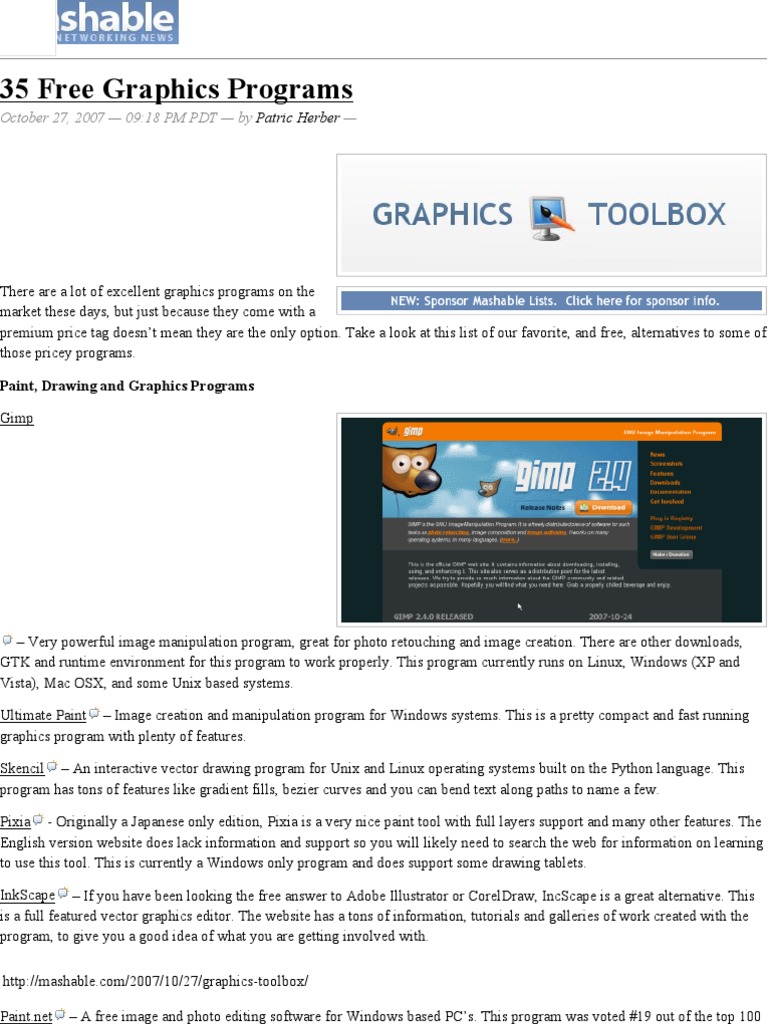35 Free Graphics Programs: Patric Herber | PDF | 3 D Computer Graphics ...