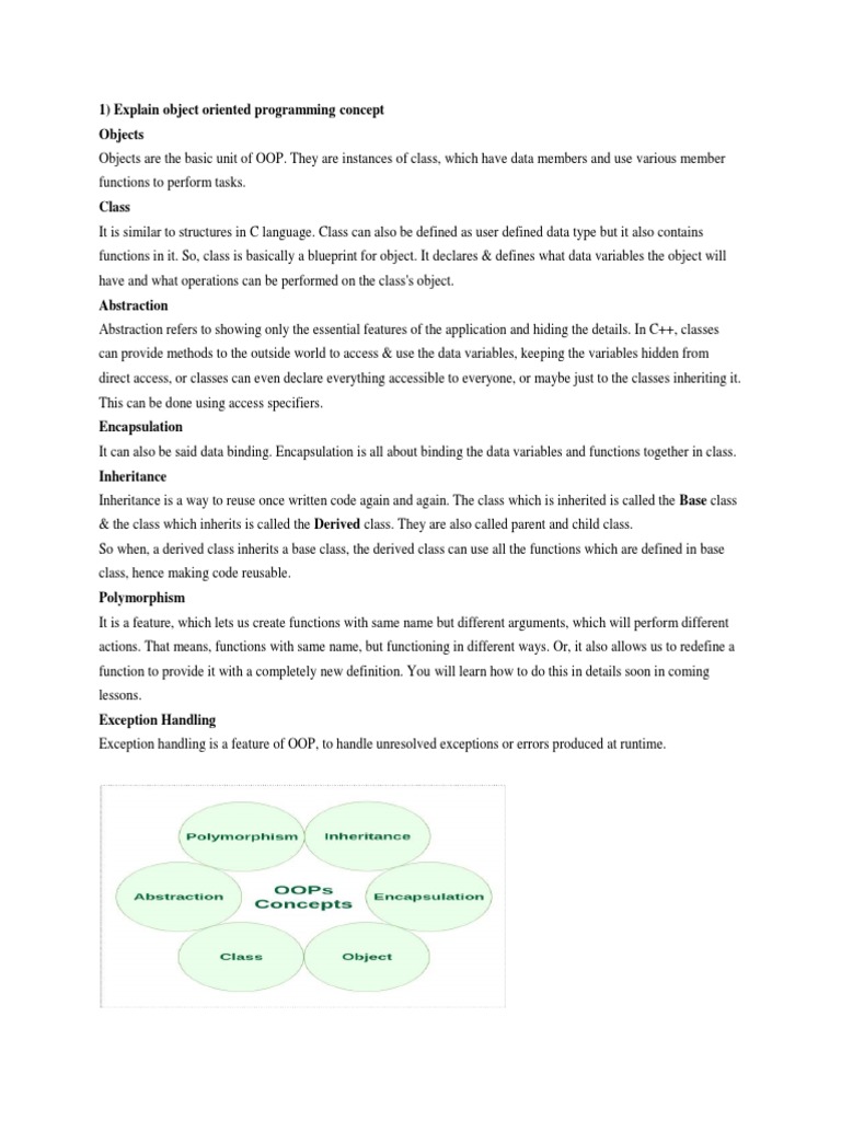 1) Explain Object Oriented Programming Concept Objects | Download Free ...
