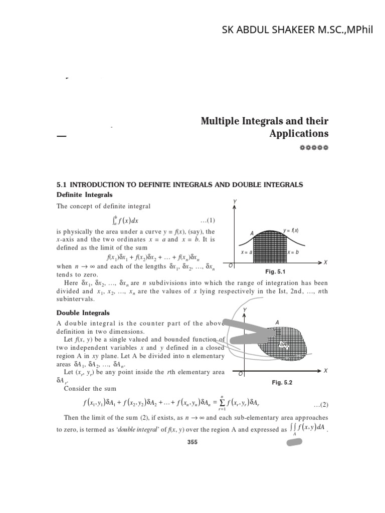 5-Multiple Integrals and Their Applications-Edited PDF | PDF | Integral ...