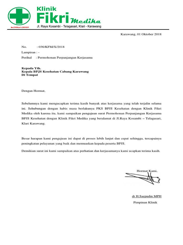 Kop Surat Klinik Fikri Medika | PDF