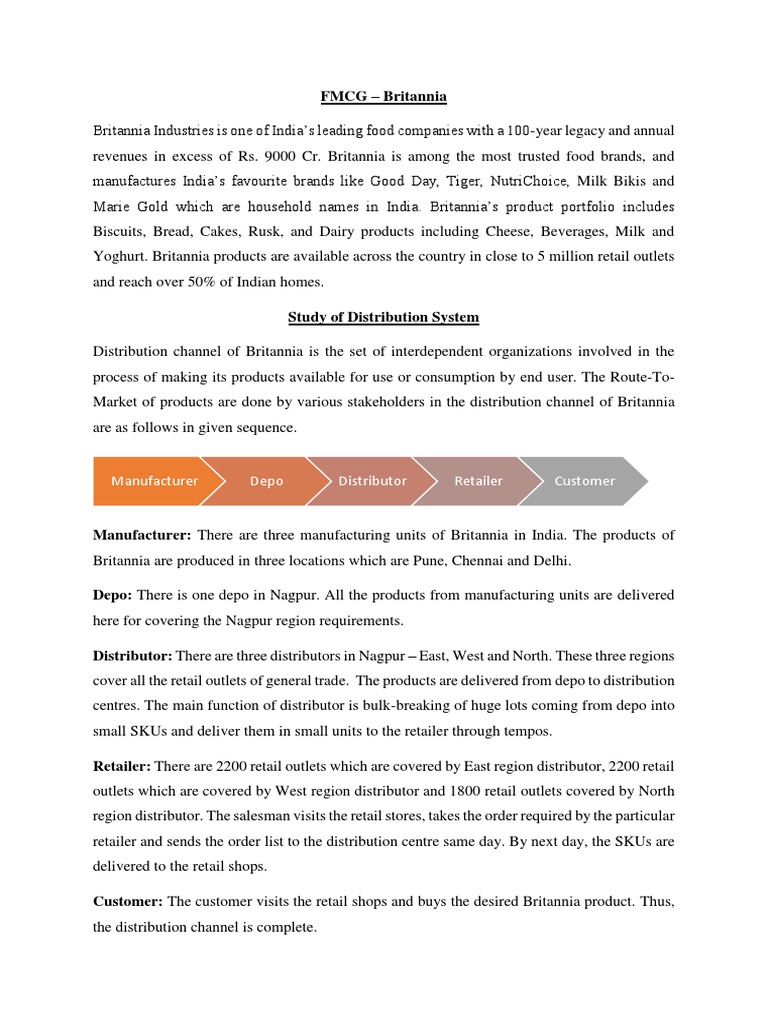 Britannia Distribution Channel | PDF | Retail | Sales