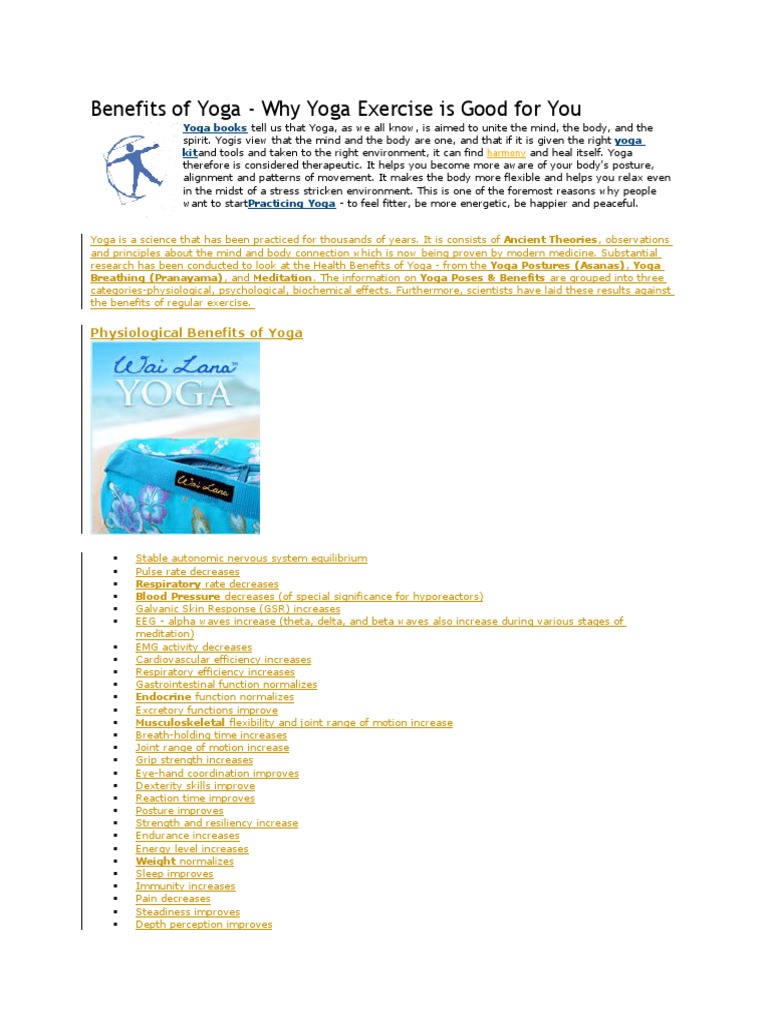 Benefits of Yoga | PDF | Yoga | Asana