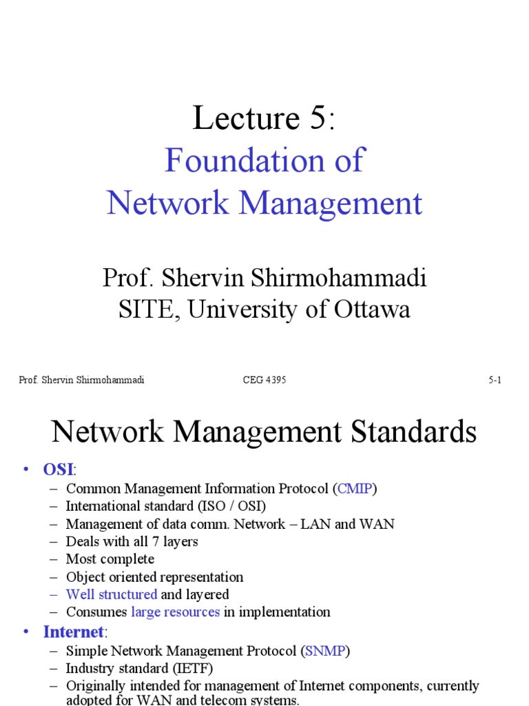 Foundation of Network Management | PDF | Osi Model | Computer Network