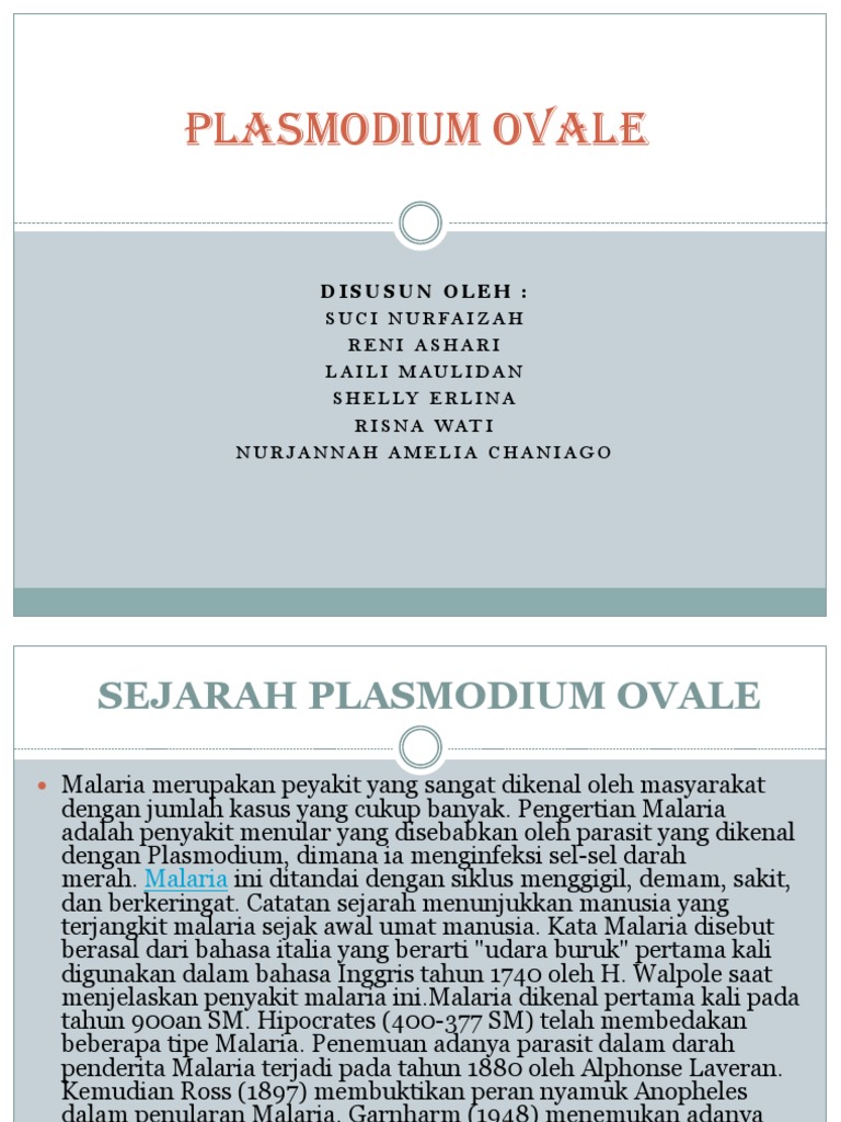 Morfologi dan Penyebaran Plasmodium Ovale | PDF