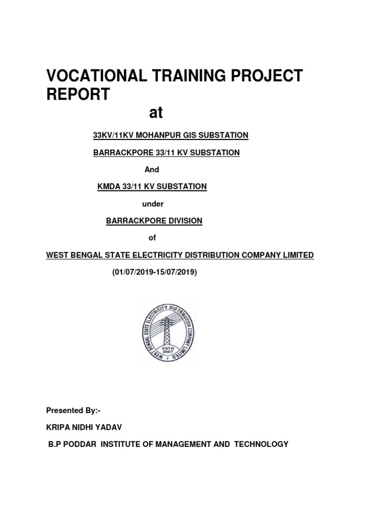 Vocational Training Project Report | PDF | Transformer | Electrical ...