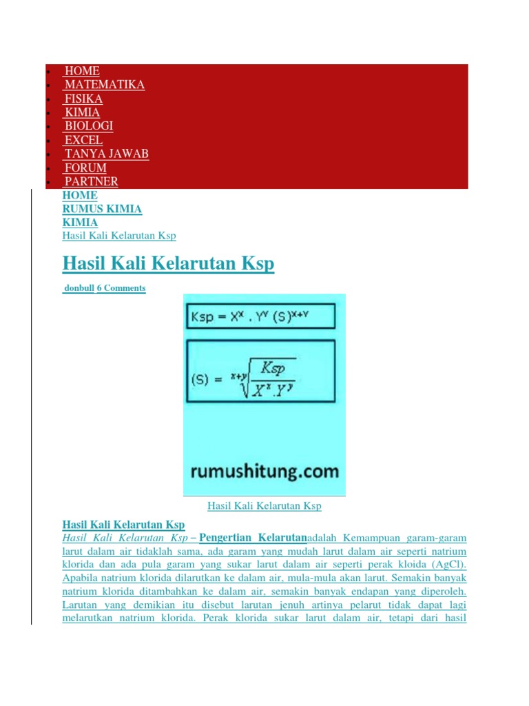 Contoh Soal KSP | PDF
