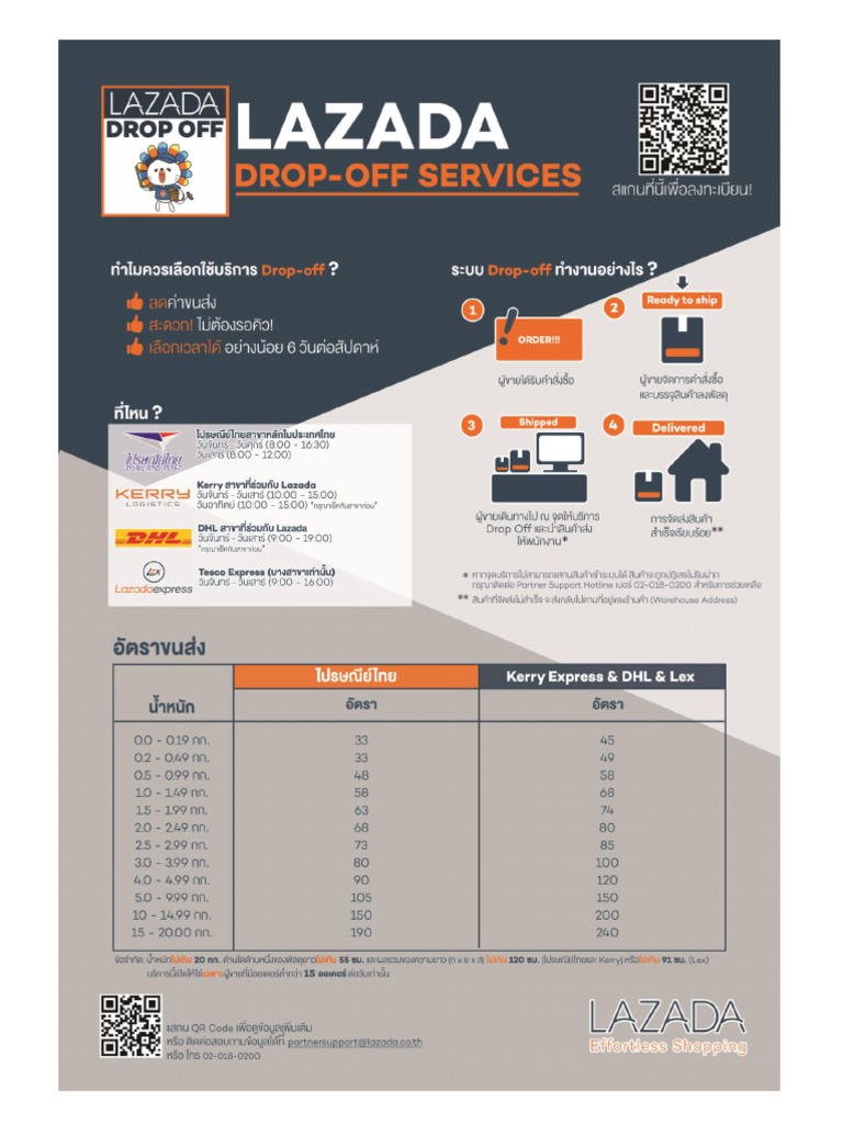 Lazada Drop-Off Official Brochure - TH - 06092018 | PDF