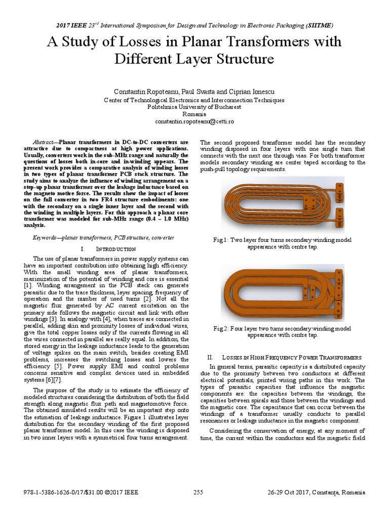 A Study of Losses in Planar Transformers With Different Layer Structure ...