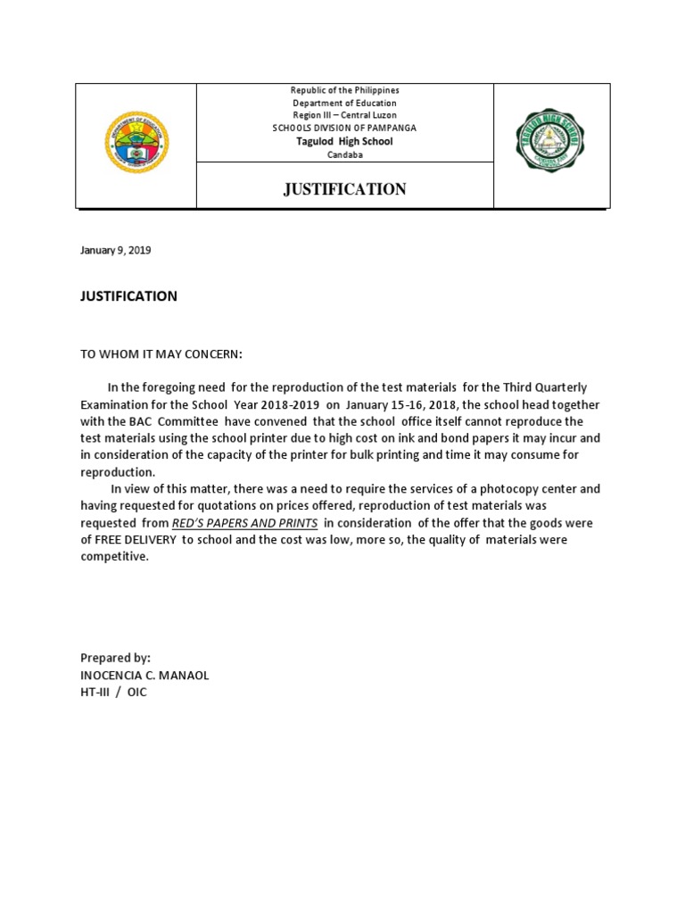 Justification Test Paper | PDF