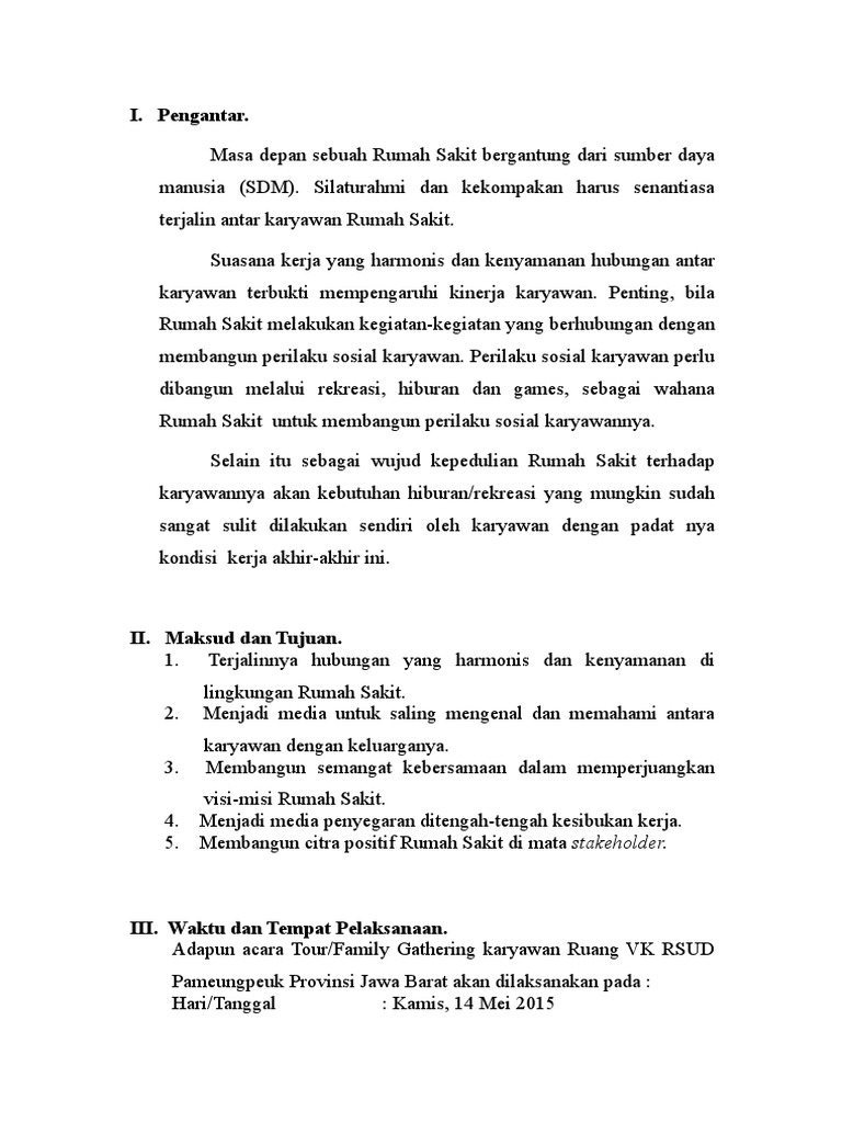 Proposal Liburan R.VK | PDF | Perjalanan | Memasak, Makanan, & Anggur