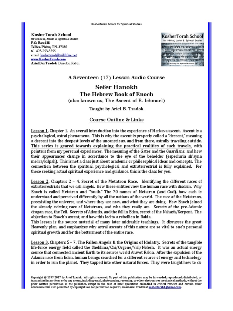 Sefer Hanokh: The Hebrew Book of Enoch | PDF | Torah | Kabbalah Sefer Hanokh: The Hebrew Book of Enoch | PDF | Torah | Kabbalah