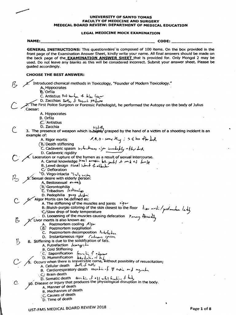 Ust Leg Med Mock Boards 2018 | PDF