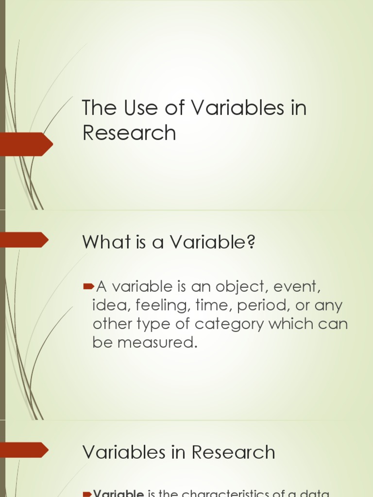 The Use of Variables | PDF | Dependent And Independent Variables ...