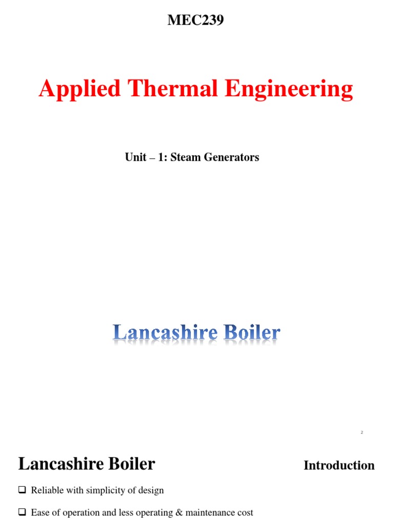 Applied Thermal Engineering: Unit - 1: Steam Generators | PDF | Steam ...