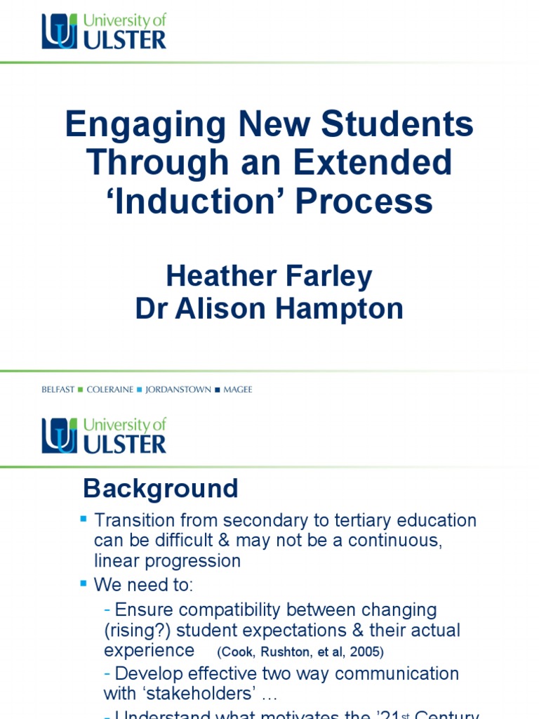 Engaging New Students Through An Extended Induction' Process | PDF ...