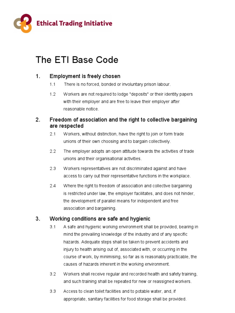 ETI Base Code - English_0 | Child Labour | Working Time