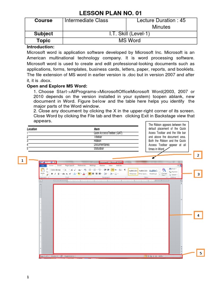 Ms Word Lecture 1 2 Download Free Pdf Microsoft Word Paragraph 