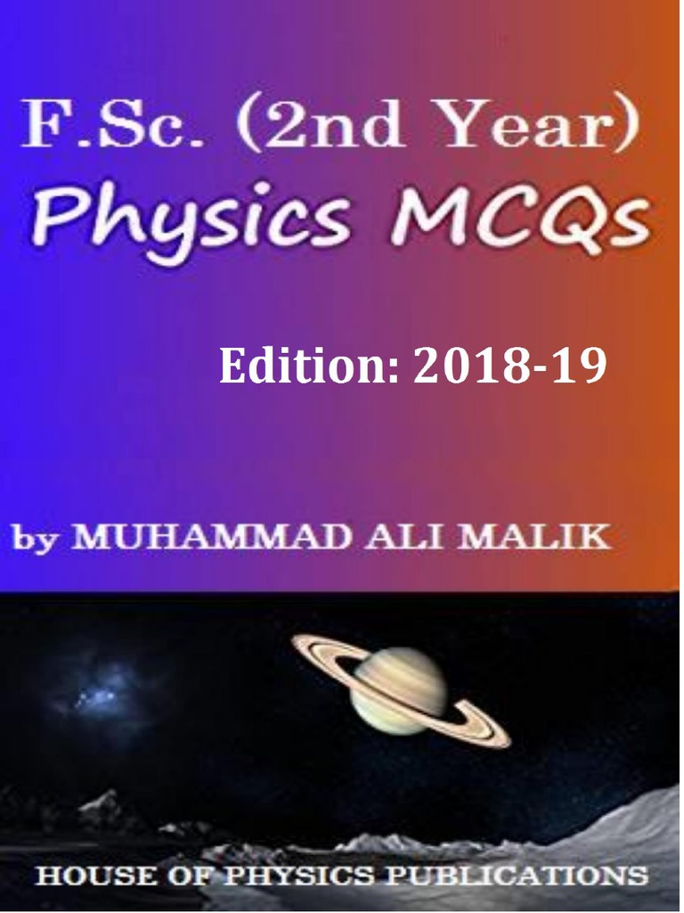 2nd Year Physics MCQs: Electrostatics | PDF | Capacitor | Electric Field