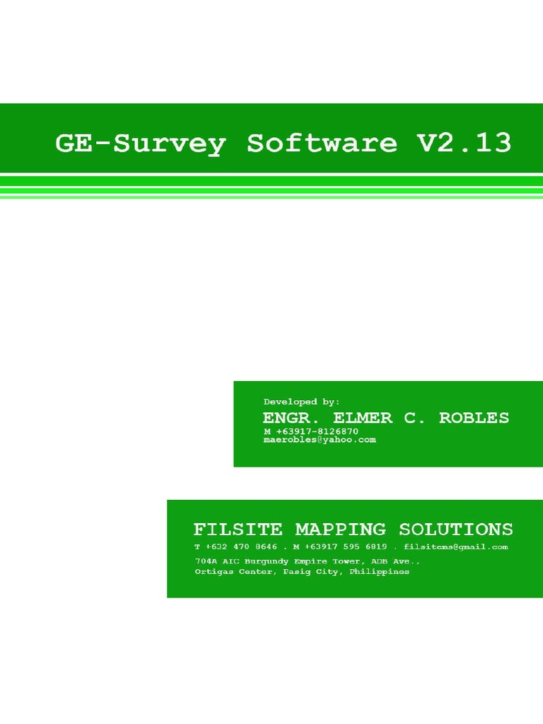 GE-Survey Software Guide v2.13 | PDF | Menu (Computing) | Command Line ...