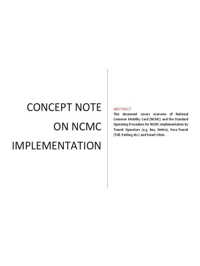 NCMC Implementation Overview and SOP | PDF | Emv | Smart Card