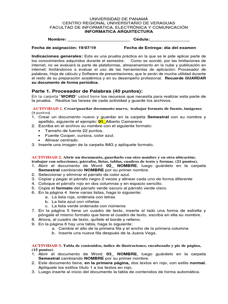 Semestral | PDF | Microsoft Word | Archivo de computadora