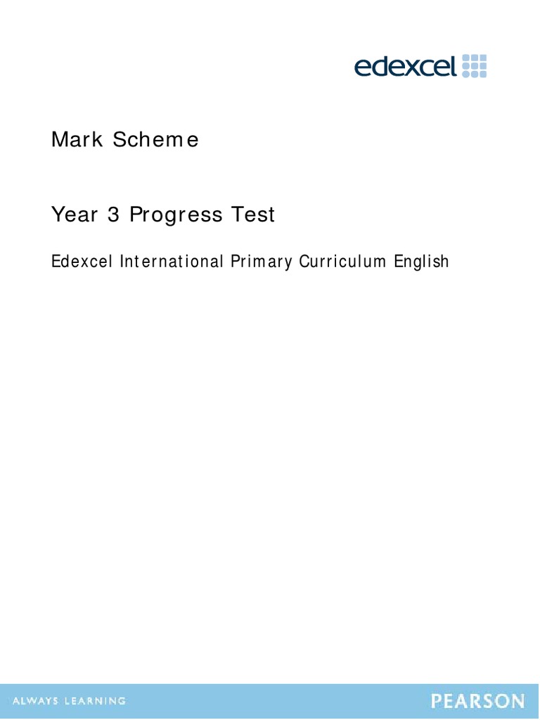 International Primary Curriculum English Year 3 Mark Scheme | PDF ...
