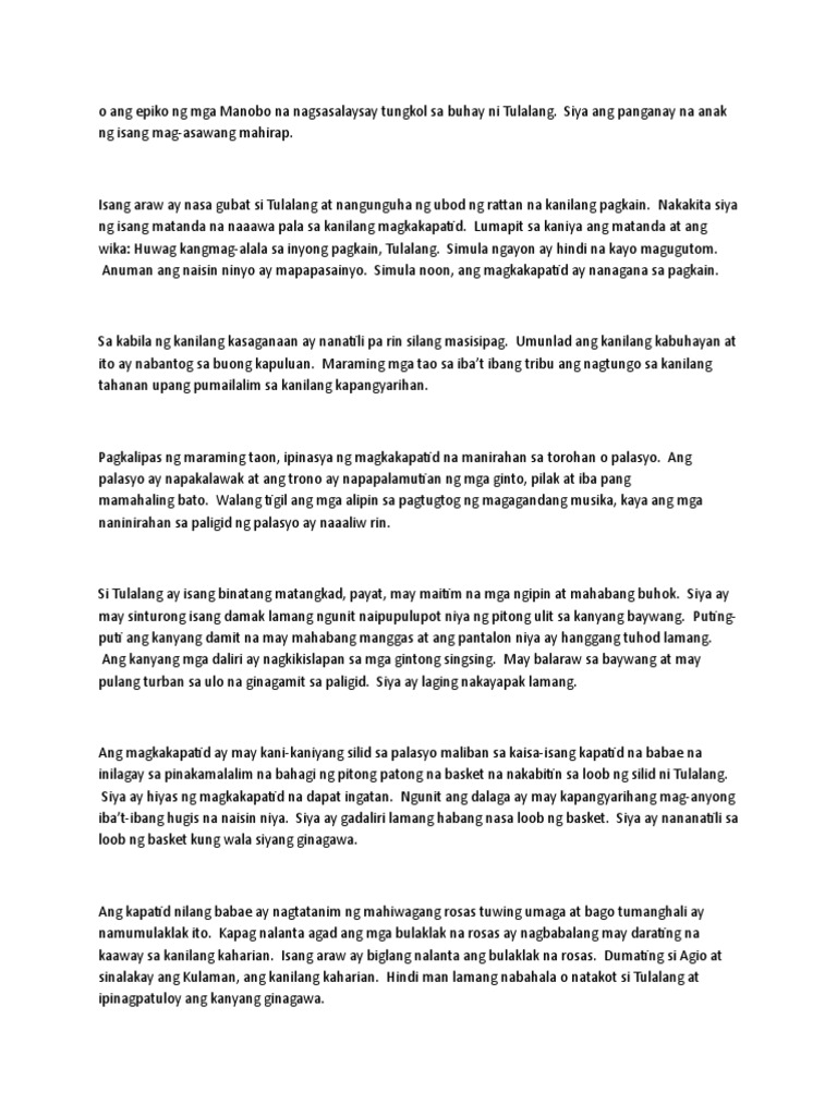 Epikong Tulalang | PDF